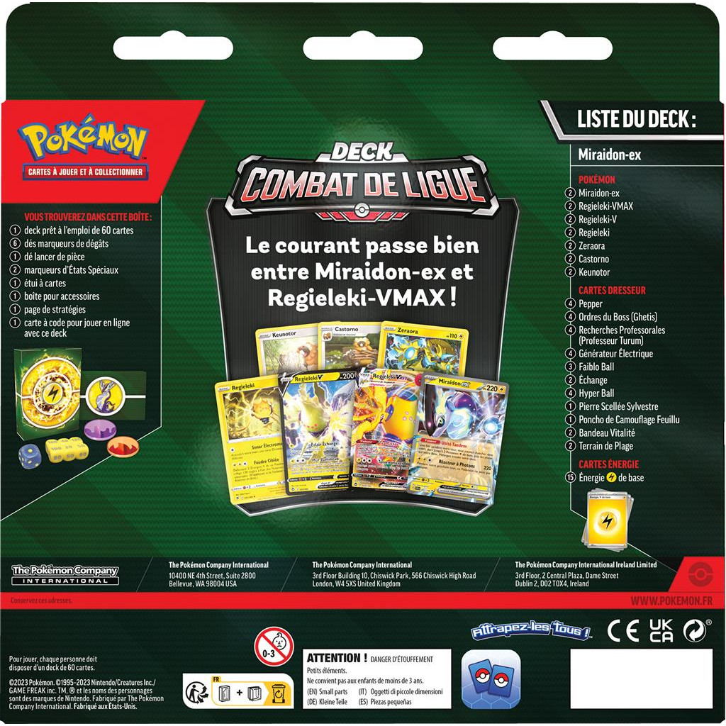 Pokémon - Deck Combat de ligue - Miraidon-ex et Regieleki-VMAX - LilloJEUX
